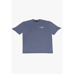 T-Shirt DROPSIZE "Dropsize HEAVY OVERSIZE ICE TEA T-SHIRT", Jungen, Gr. S, grau, 100% Baumwolle, bedruckt, oversize, Rundhals, Shirts T-Shirt