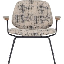 Loungesessel Woood "Aure mit Olly-Gewebtem Bezug und Armlehnen B 69 x T 64 x H 69 cm", beige, B:69cm H:69cm T:64cm, Sessel, Sehr hohe Verschlei&szlig;festigkeit, Tragkraft 120 kg unregelm&auml;&szlig;iges muster