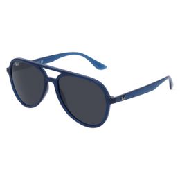Ray-Ban RB4376 | Unisex-Sonnenbrille | Fassung: Vollrand, Pilot, Kunststoff, Blau Gl&auml;nzend | Glasfarbe: Grau