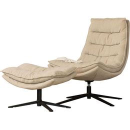 Drehsessel Woood "Kube mit Drehmechanismus inkl. Hocker B 74 x T 89 x H 100 cm", natur, B:74cm H:100cm T:89cm, Sessel, Drehsessel, Hohe Verschlei&szlig;festigkeit, Newt-Chenillebezug, Tragkraft 120 kg