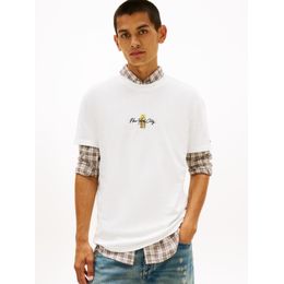 T-Shirt Tommy Jeans "TJM REGULAR SIGN BLOCK", Jungen, Gr. 3XL, ecru, Single Jersey, Obermaterial: 100% Baumwolle, unifarben, regular fit normal, Rundhals, eingesetzt abgesteppte Kante, Shirts T-Shirt, Regular fit mit Rundhalsausschnitt