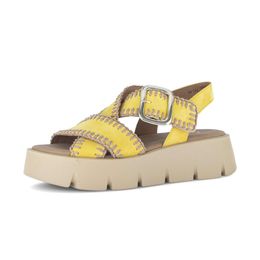 Plateausandaletten Gabor "Plateau Sandale", Damen, Gr. 38, gelb, Schuhe