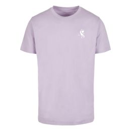 T-Shirt MisterTee "MisterTee Herren A S Club Tee", Jungen, Gr. M, lila, 100% Baumwolle, bedruckt, normal, Rundhals, Shirts T-Shirt