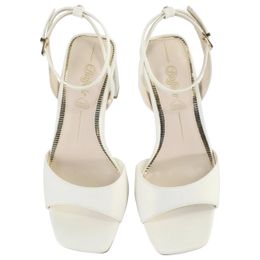 Sandale Buffalo "Buffalo Damen Buffalo April Neat Nappa", Damen, Gr. 39, pearl wei&szlig;, Polyurethan, unifarben, Schuhe Sandale