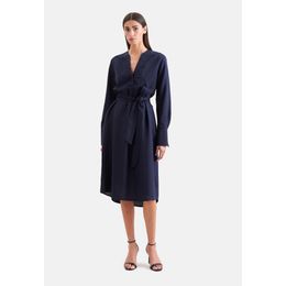 Sommerkleid Seidensticker, Damen, Gr. S (36), Normalgr&ouml;&szlig;en, dunkelblau, 100% Leinen, unifarben, regular fit, Rundhals, Kleider Sommerkleid, 1/1 Rundhals Uni
