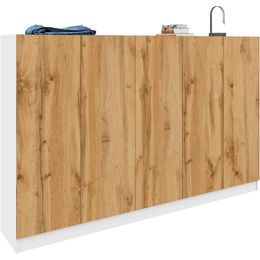 borchardt M&ouml;bel Schuhschrank BORCHARDT M&Ouml;BEL "Vaasa, Schuhregal 5-t&uuml;rig mit 18 verstellbaren F&auml;chern", braun, B:190cm H:120cm T:35cm, Schr&auml;nke, Schuhschrank