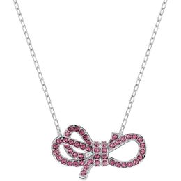 Kette mit Anh&auml;nger Swarovski "ERROR:N/A", rosa (metallfarben, pink), Halsketten, Damen, Metall, L: 43, mit Swarovski Kristall