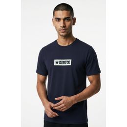 T-Shirt Converse "MEN'S Converse RETRO BLOCK LOGO T-SHIRT", Jungen, Gr. XL, schwarz (Converse schwarz), Obermaterial: 100% Baumwolle, unifarben, Rundhals, eingesetzt eingefasste Kante, Shirts T-Shirt