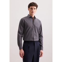 Businesshemd Seidensticker "Schwarze Rose", Herren, Gr. L (41), normale &Auml;rmell&auml;ngen, braun, 100% Baumwolle, bedruckt, regular fit, 2-Knopf-Manschette, Hemden, Regular 1/1 Kentkragen Druck