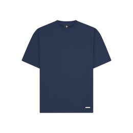 T-Shirt DROPSIZE "Dropsize Herren Super Heavy Blank T-Shirt", Jungen, Gr. XS, blau (schwarziris), 100% Baumwolle, unifarben, oversize, Rundhals, Shirts T-Shirt