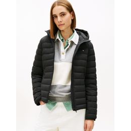 Tommy Hilfiger Damen Steppjacke "STRETCH NYLON LW DOWN JACKET", schwarz, Gr. M, unifarben, Steppware, Obermaterial: 93% Polyester, 7% Elasthan, Jacken