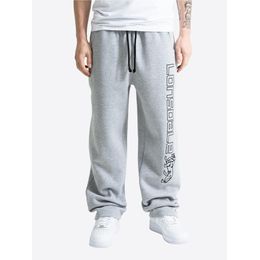 Jogginghose Lonsdale "STONESFIELD", Herren, Gr. L, N-Gr, grau (marl grau, schwarz), Obermaterial: 60% Baumwolle, 40% Polyester, Hosen Jogginghose, 100% Baumwolle, elastischer Komfortbund