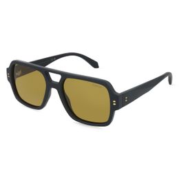 Polaroid PLD 6250/S/X | Herren-Sonnenbrille | Fassung: Vollrand, Pilot, Kunststoff, Schwarz Matt | Glasfarbe: Gelb