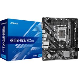 Asrock Mainboard "H610M-HVS/M.2 R2.0", schwarz, B:24cm H:5,8cm T:27,5cm, Mainboards