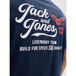 Jack & Jones PlusSize T-Shirt "JJLEGEND TEE SS CREW NECK PLS", Jungen, Gr. 4XL, navy blazer, Jersey, Obermaterial: 100% Baumwolle, JACK & JONES PLUSSIZE, bedruckt, loose fit normal, Rundhals, Shirts T-Shirt, Baumwolle, locker geschnitten