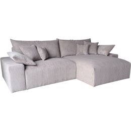 Ecksofa Collection AB, taupe, B:302cm T:186cm, 100% Polyester, Sofas, Ecksofa, Mega-Sofa wahlweise in Cord oder Boucl&eacute;, mit Federkern & 6 Zierkissen