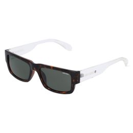 Superdry 5005 | Unisex-Sonnenbrille | Fassung: Vollrand, Quadratisch, Propionat, Havanna Transparent | Glasfarbe: Gr&uuml;n