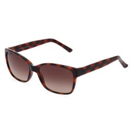 Fielmann LD 033 SUN FA ELENA | Damen-Sonnenbrille | Fassung: Vollrand, Quadratisch, Propionat, Havanna Gl&auml;nzend | Glasfarbe: Braun Verlaufend