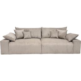 Big-Sofa Collection AB, taupe, B:302cm T:122cm, 100% Polyester, Sofas, Big-Sofa, Mega-Sofa wahlweise in Cord oder Boucl&eacute;, mit Federkern & 6 Zierkissen