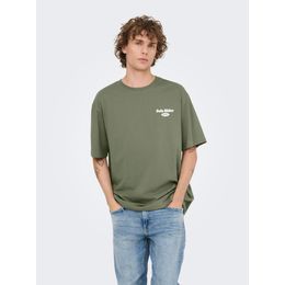 Only & Sons T-Shirt ONLY & SONS "ONSNATHAN RLX SS TEE NOOS", Jungen, Gr. XXL, agave gr&uuml;n print:slow sunday, Jersey, Obermaterial: 100% Baumwolle, bedruckt, relaxed fit normal, Rundhals, Shirts T-Shirt, Baumwolle, relaxed fit