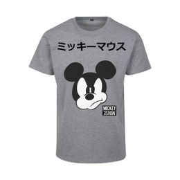 T-Shirt Merchcode "Merchcode Herren Mickey Japanese Tee", Jungen, Gr. XS, erdgrau, 100% Baumwolle, unifarben, normal, Rundhals, Shirts T-Shirt