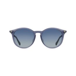 Polaroid PLD 4206/S/X | Herren-Sonnenbrille | Fassung: Vollrand, Panto, Kunststoff, Silber | Glasfarbe: Blau Verlaufend