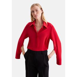 Klassische Bluse Seidensticker, Damen, Gr. XL (42), rot, 100% Seide, unifarben, regular fit, ohne Ausschnitt, Blusen Bluse, Tunika Uni