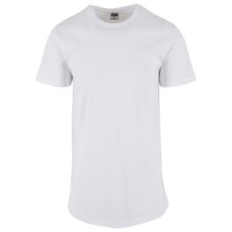 Kurzarmshirt Urban Classics "Urban Classics Herren Shaped Long Tee", Jungen, Gr. 3XL, wei&szlig;, 100% Baumwolle, unifarben, normal, Rundhals, Shirts