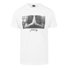 MisterTee Herren T-Shirt "MisterTee Herren Pray Tee"wei&szlig;, Gr. XXL, unifarben, 100% Baumwolle, Shirts