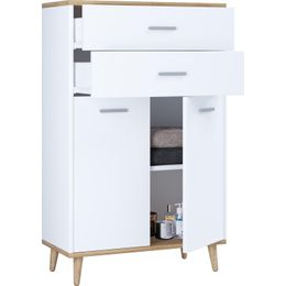 Kommode Vcm "Holz Highboard Kommode Schublade Lindas", braun (wei&szlig;, honig, eiche), B:60cm T:28cm, Sideboards, Kommode