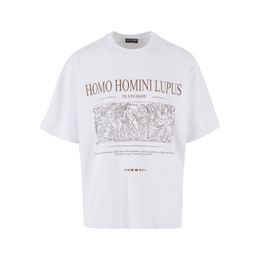 T-Shirt 2Y STUDIOS "2Y Studios Herren 2Y Homini Oversize Tee", Jungen, Gr. S, wei&szlig;, 100% Baumwolle, bedruckt, relaxed fit, Rundhals, Shirts T-Shirt