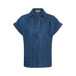 Kurzarmbluse Culture "Kurzarm-Bluse CUmaxy", Damen, Gr. S, blau (dunkelblau wash), Obermaterial: 90% Baumwolle CO. 10% Lyocell CLY., Blusen
