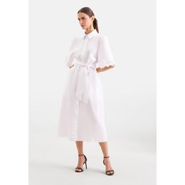 Sommerkleid Seidensticker, Damen, Gr. L (40), Normalgr&ouml;&szlig;en, wei&szlig;, 100% Leinen, unifarben, regular fit, Kleider Sommerkleid, 1/2 Kragen Uni