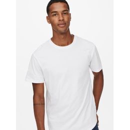 Only & Sons Rundhalsshirt ONLY & SONS "ONSMATT LONGY SS TEE 7-PACK", Jungen, Gr. L, wei&szlig; (wei&szlig; pack:2wei&szlig;1lgm1pelican1lilaash1hedgegr&uuml;n1flintstone), Jersey, Obermaterial: 100% Baumwolle, unifarben, relaxed fit normal, Rundhals, Shirts Rundhalsshirt, Baumwolle, relaxed fit, lang geschnitten