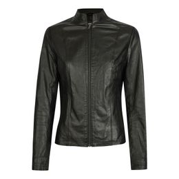 Lederjacke Bugatti "BULady-124", Damen, Gr. 36, schwarz, Obermaterial: 100% Lammleder LEL. Futter: 100% Polyester PES., Rundhals, Jacken, aus weichem Leder