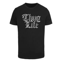 T-Shirt MisterTee "MisterTee Thug Life Wording Tee", Jungen, Gr. XS, schwarz, 100% Baumwolle, bedruckt, normal, Rundhals, Shirts T-Shirt