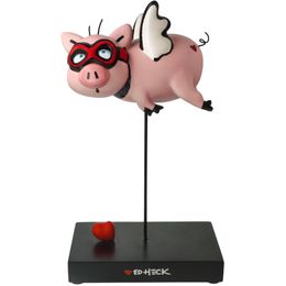 Sammelfigur Goebel "Figur Ed Eck- When Pigs Fly", rosa (bunt), B:9,5cm H:29cm T:17cm, Porzellan, Dekofiguren