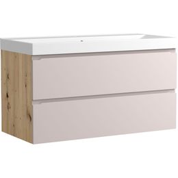 Waschtisch Welltime "CABO, Waschtisch", kaschmir, B:100cm H:58,5cm T:46cm, Waschtische, Waschtisch, Kaschmir, griffloses Design