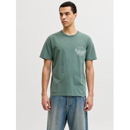 Jack & Jones T-Shirt JACK & JONES "JPRBLUMAXWELL SS TEE", Jungen, Gr. XL, laurel wreath, Jersey, Obermaterial: 100% Baumwolle, bedruckt, regular fit normal, Rundhals, gerader Abschluss, Shirts T-Shirt, mit Print