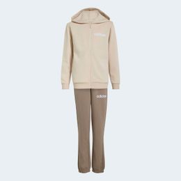 Trainingsanzug adidas Sportswear "ESSENTIALS KINDER", Jungen, Gr. 128, crystal linen, wei&szlig;, Obermaterial: 52% Baumwolle, 48% Polyester, Sportanz&uuml;ge Trainingsanzug, zweiteilig, aus Baumwolle und Polyester, weiches French Terry