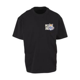 T-Shirt MisterTee "MisterTee Yummy Noodles Oversize Tee", Jungen, Gr. M, schwarz, 100% Baumwolle, bedruckt, oversize, Rundhals, Shirts T-Shirt