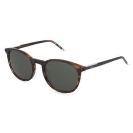 HUGO BOSS Hugo HG 1400/G/S | Herren-Sonnenbrille | Fassung: Vollrand, Panto, Acetat, Braun Horn | Glasfarbe: Grau
