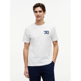 T-Shirt Tommy Hilfiger "MONO SUN GRAPHIC REGULAR TEE", Jungen, Gr. L, wei&szlig;, Single Jersey, Obermaterial: 100% Baumwolle, bedruckt, regular fit normal, Rundhals, Shirts T-Shirt, aus Jersey mit Logo-Grafik