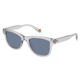 Polaroid PLD 6206/S | Unisex-Sonnenbrille | Fassung: Vollrand, Quadratisch, Kunststoff, Grau | Glasfarbe: Blau