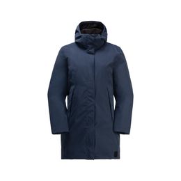 Funktionsmantel Jack Wolfskin "SALIER COAT", Damen, Gr. M (38/40), blau (night, blau), Obermaterial: 100% Polyester. Kontrast: 75% Polyamid, 25% Elastan. Futter: 100% Polyester. F&uuml;llung: 100% Polyester, M&auml;ntel