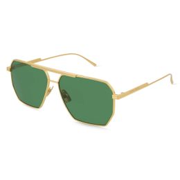 Bottega Veneta BV1012S | Herren-Sonnenbrille | Fassung: Vollrand, Pilot, Metall, Gold | Glasfarbe: Gr&uuml;n