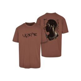 T-Shirt "Upscale by Mister Tee Herren Giza Oversize Tee", Jungen, Gr. S, bark, 100% Baumwolle, UPSCALE BY MISTER TEE, unifarben, oversize, Rundhals, Shirts T-Shirt