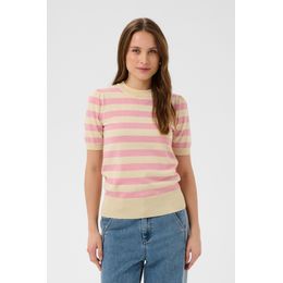 Strickpullover Saint Tropez "MilaSZ SS Block Stripe Pullover", Damen, Gr. L, cameo pink birch block stripe, Strick, Obermaterial: 70% Viskose, 30% Polyester, gestreift, h&uuml;ftlang, Rundhals, Rippstrickb&uuml;ndchen, Pullover Strickpullover