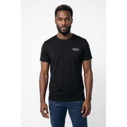 T-Shirt PETROL INDUSTRIES "Men T-Shirt", Jungen, Gr. XXXL(46), schwarz, Jersey, Obermaterial: 100% Baumwolle, bedruckt, regular fit normal, Rundhals, gerader Abschluss, Shirts T-Shirt, mit Backprint