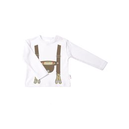 Langarmshirt Liliput "Lausbub", M&auml;dchen, Gr. 50/56, wei&szlig;, 100% Baumwolle, bedruckt, Rundhals, Shirts Langarmshirt, mit Druckkn&ouml;pfen auf der Schulter